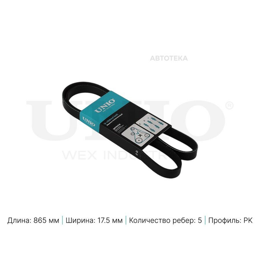Ремень поликлиновой TOYOTA/BMW/MITSUBISHI LAND CRUISER PRADO/5(E39)/LANCER 95- UNIO BLT5PK865