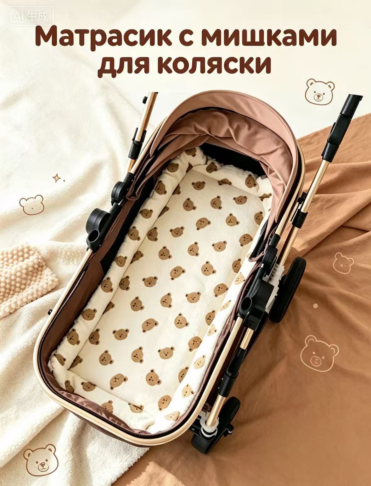 Conflate Матрас в коляску прогулочную, медвежонок-80*40