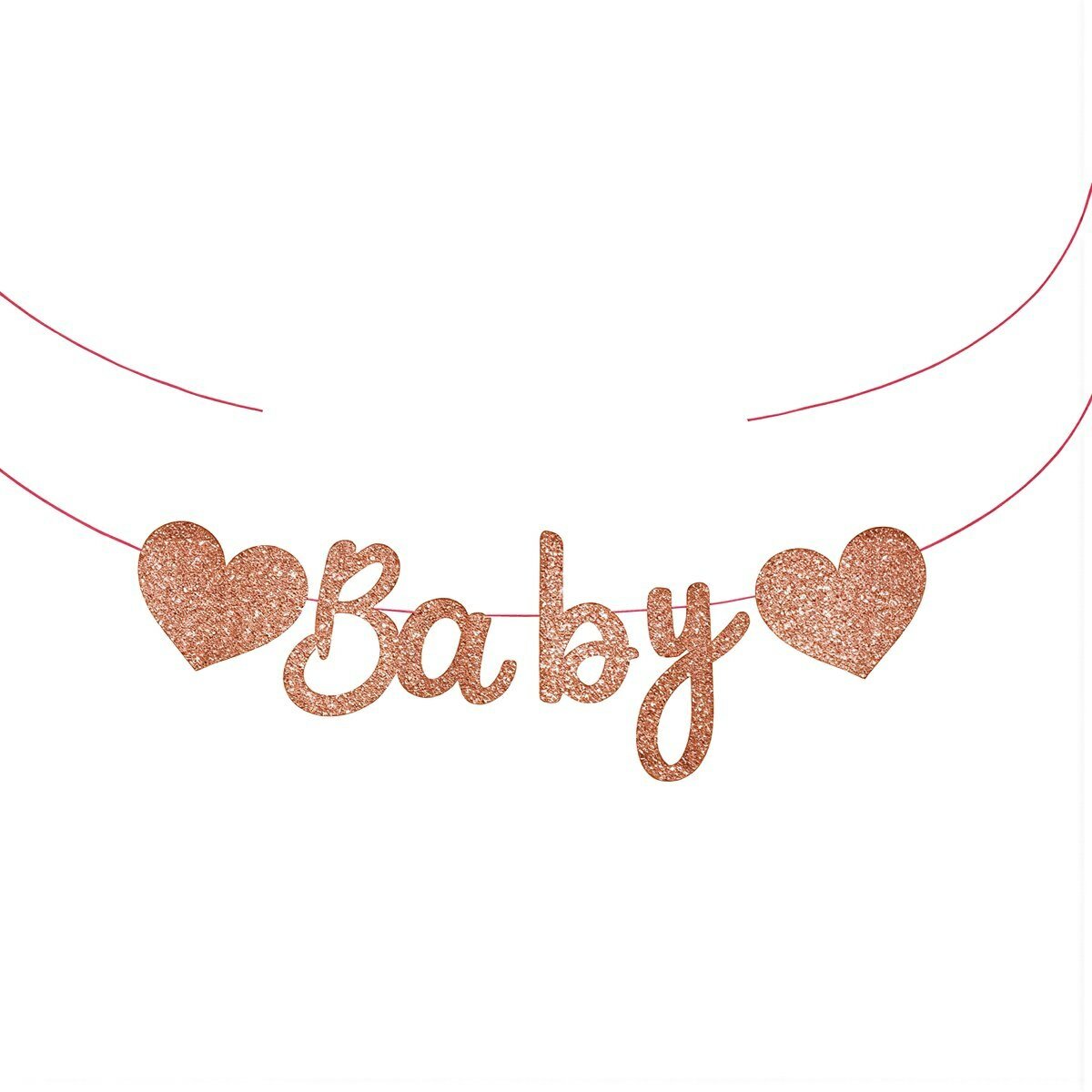 Флажок для декора праздника Welcome Baby блестящий золотой буквы фигурки детской одежды баннер для детского душа украшение стены, Баннер с глиттером в розовом золотом цвете