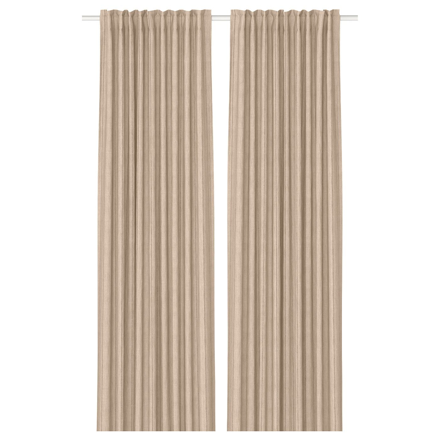 Штора IKEA MAISTANGG 806.410.94, кремовый темно-серый, размер 145x250 см, 2 шт