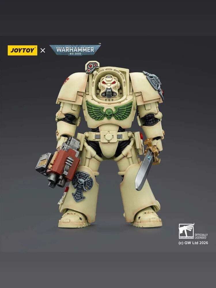 JOYTOY Warhammer 40K Dark Angels Deathwing Terminator 1 with Power Sword and Storm Bolter, коллекционная модель 1/18, JT03127