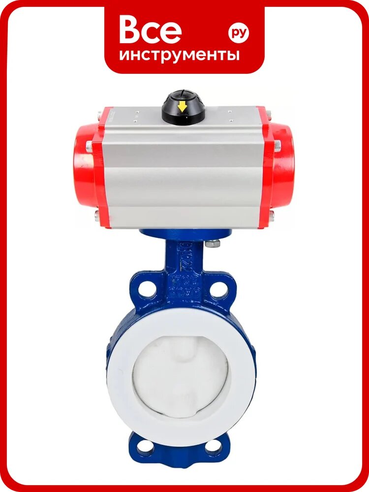 Затвор DN-ru WCB-WCB-PTFE-PTFE-Fb-R Ду200 Ру16 футерованный с пневмоприводом D050-59401