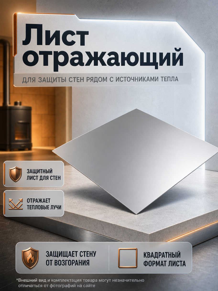 Лист отражающий (430 0,5мм) 600х600мм