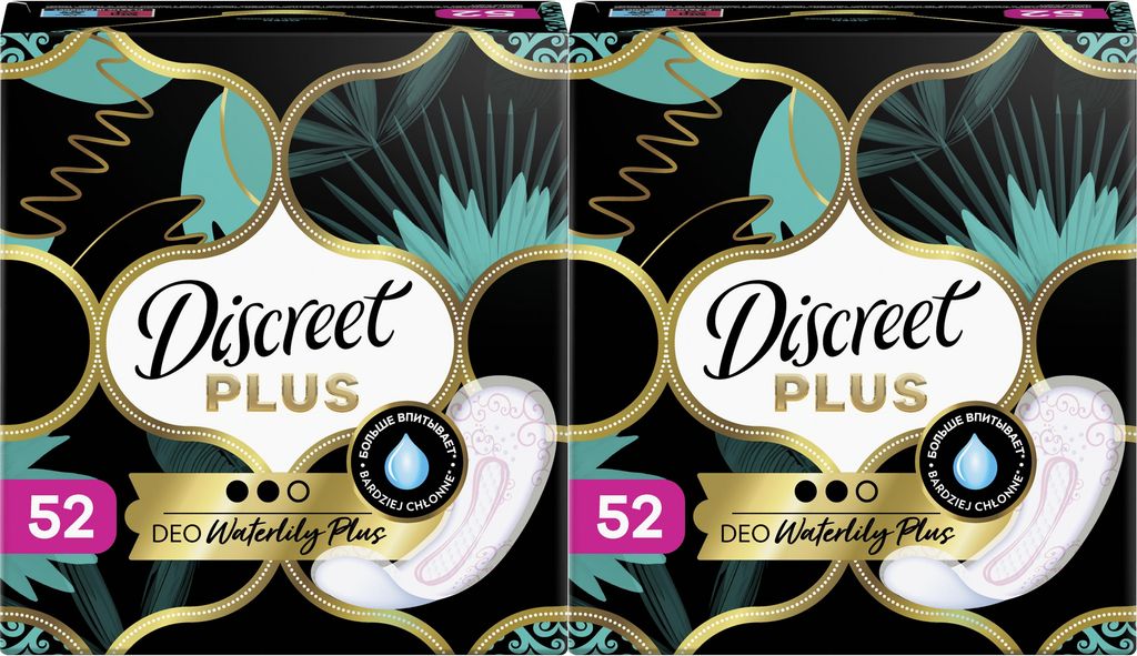Прокладки ежедневные Discreet Deo Водная лилия Plus 52 шт, комплект: 2 упаковки