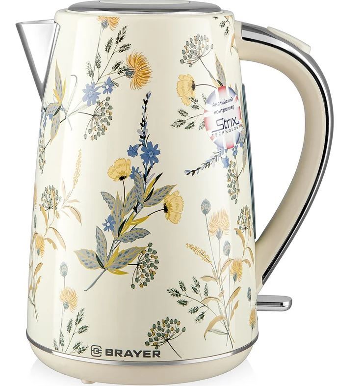 Чайник Brayer 1083BR-YE 2200 Вт, 1,7 л, стальн. корп, VNQ by STRIX, автоотключ