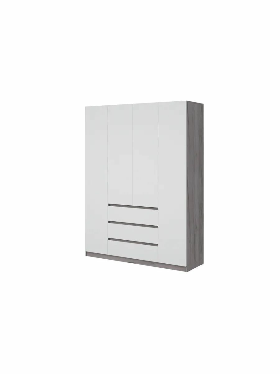 Шкаф "Соната", 160х50х210, крафт серый, белый текстурный