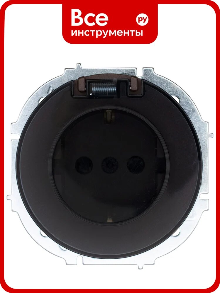 Розетка с/з с крышкой ПБТ IP44 Lezard OSEN шоколад 743-7388-123BIPCH