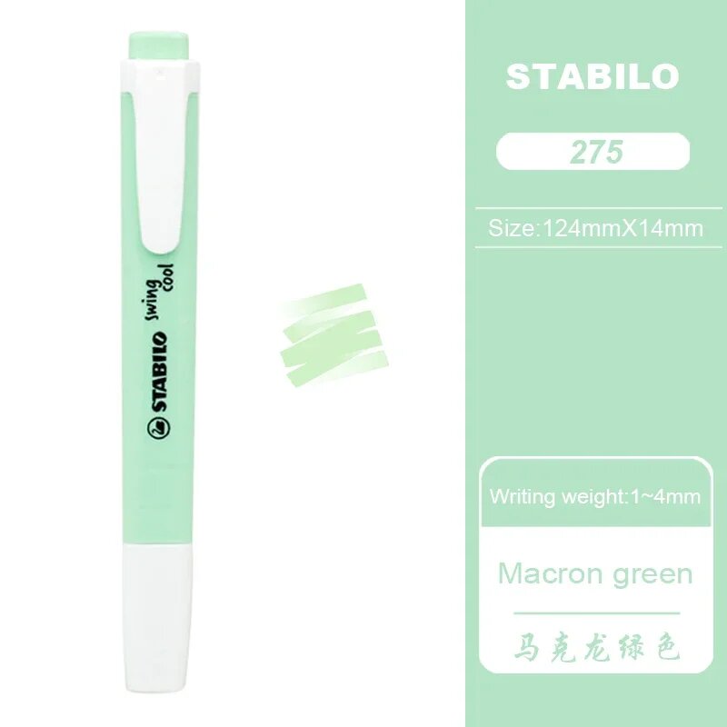 STABILO 275 Macaron green, зеленый маркер