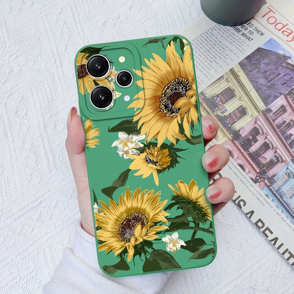 Чехол для Xiaomi Redmi 12 4G, TYG239, с подсолнухами