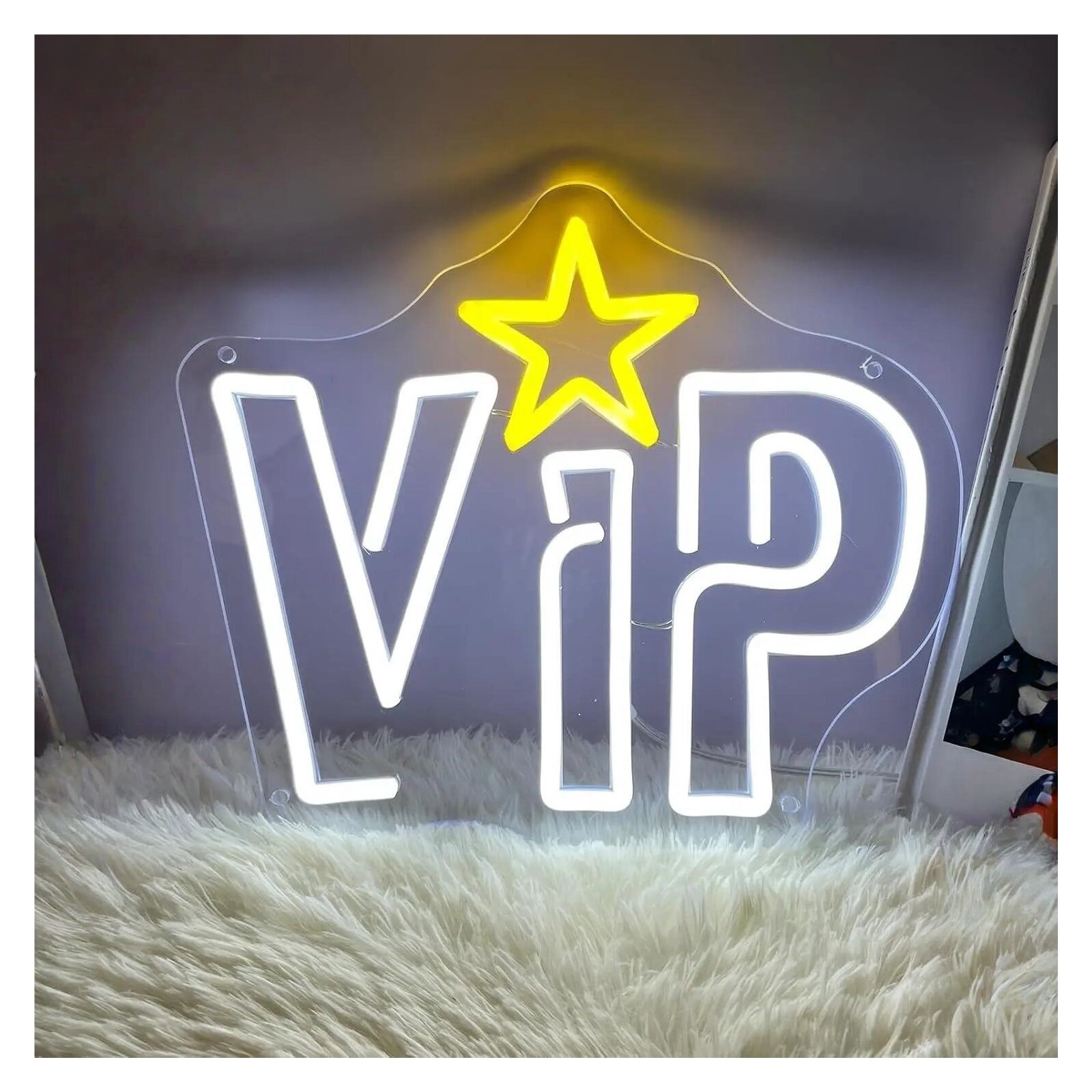 VIP Неоновая Вывеска Звезда Декор 33,5смx30см
