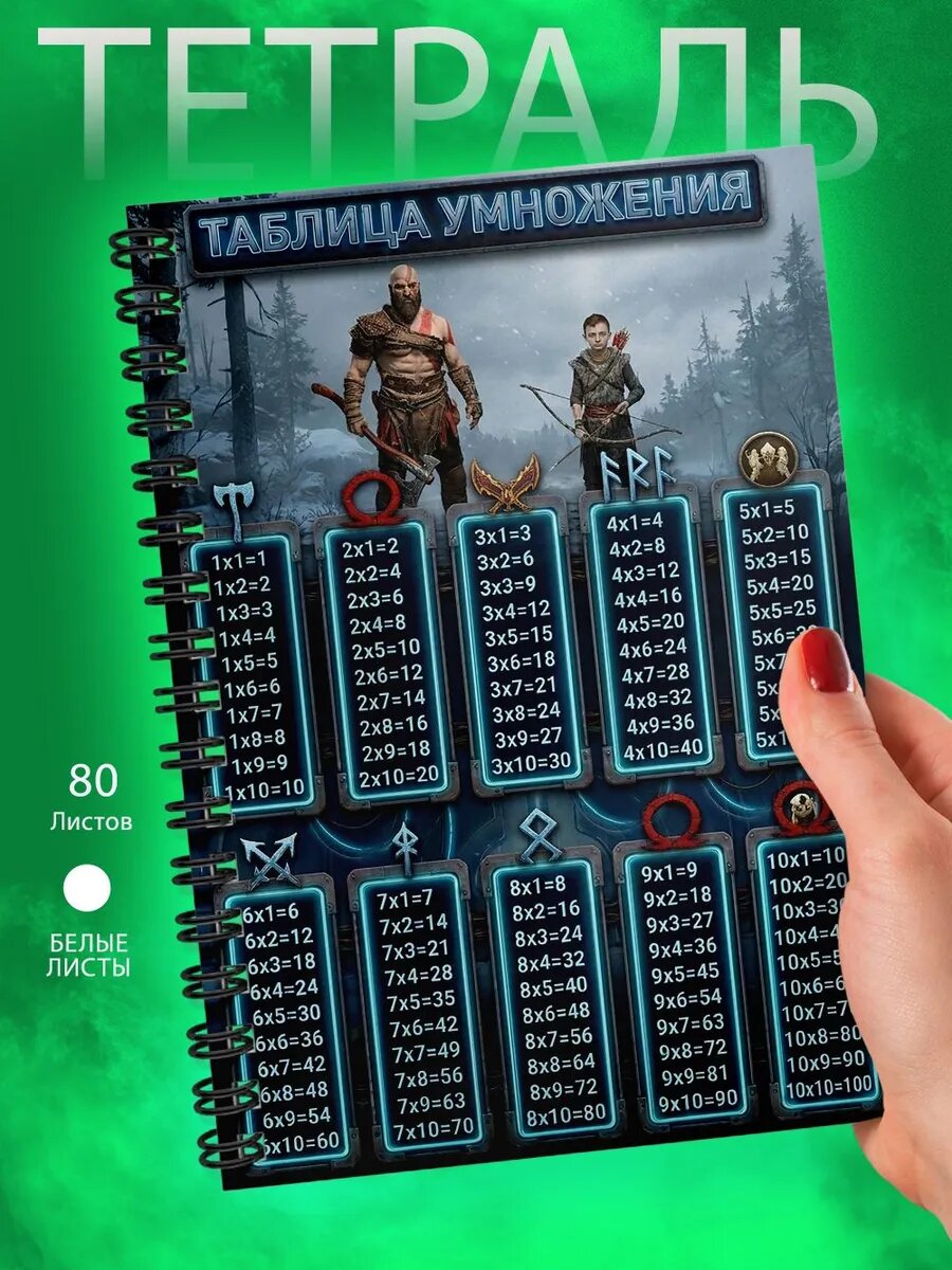 Тетрадь А5- Таблица умножения - Бог Войны - God of War