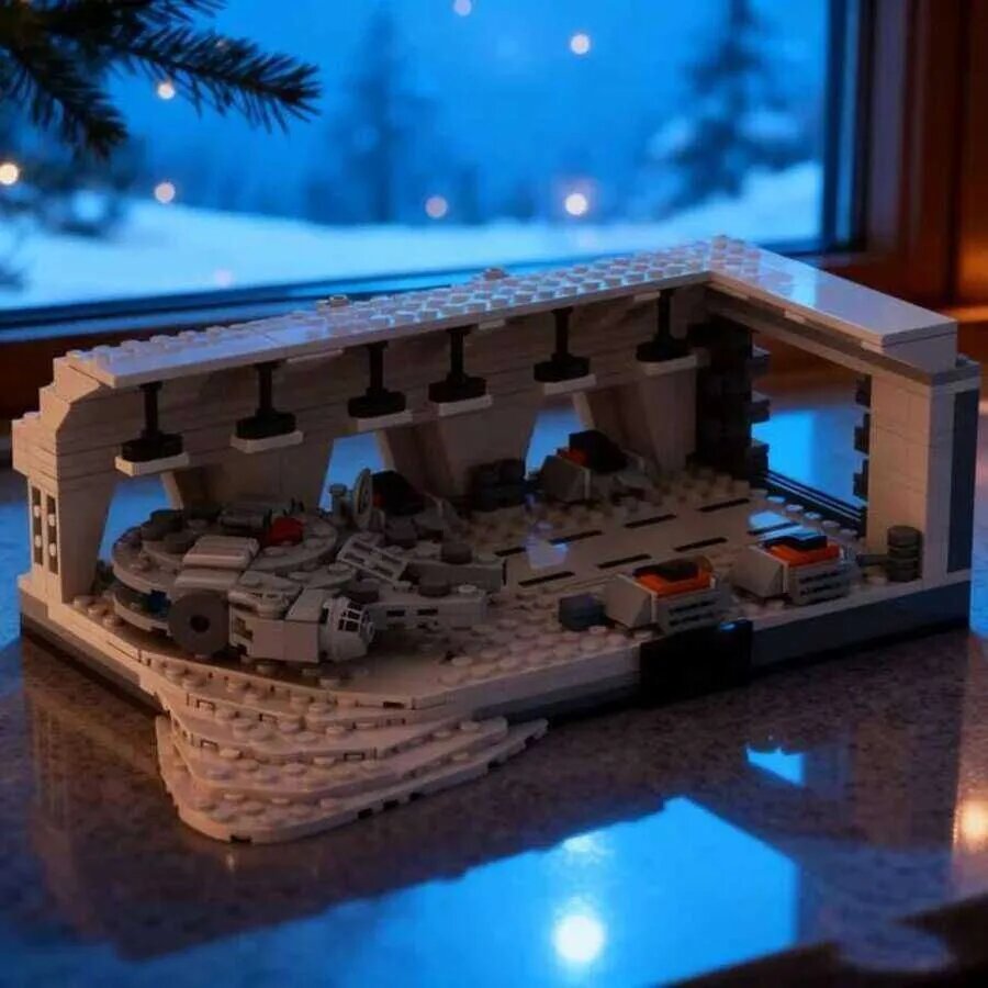 MOC Hoth Hangar диорама Millennium Falcon конструктор Звездные Войны Лего Star Wars