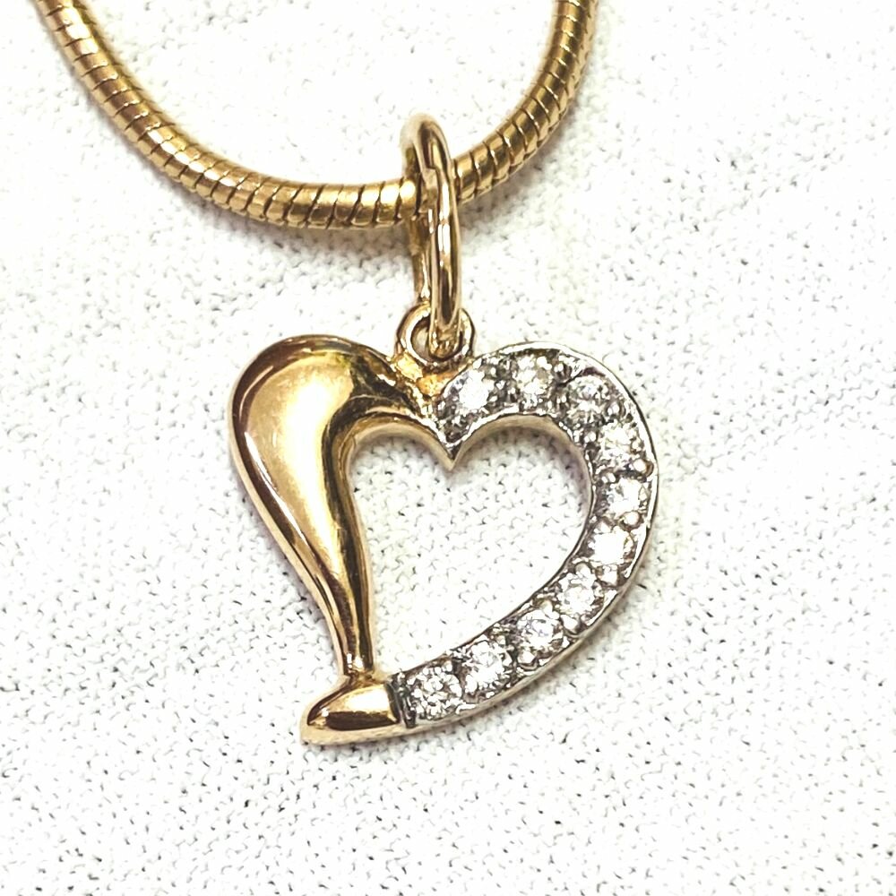 Подвеска, красное золото, 585 проба, фианит