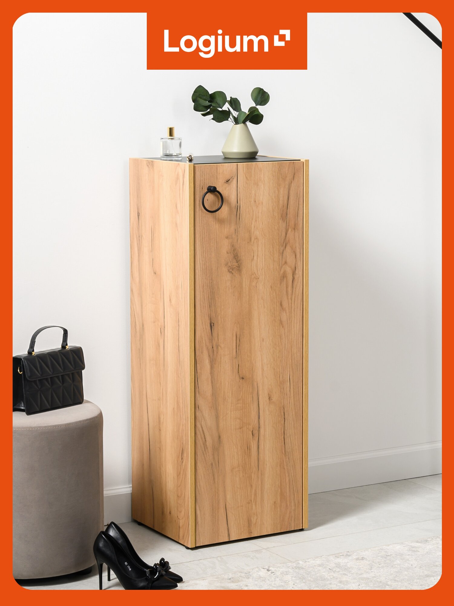 Шкаф пенал напольный, 39х35х107, Дуб Золотой Крафт "Нордвуд 13.199"