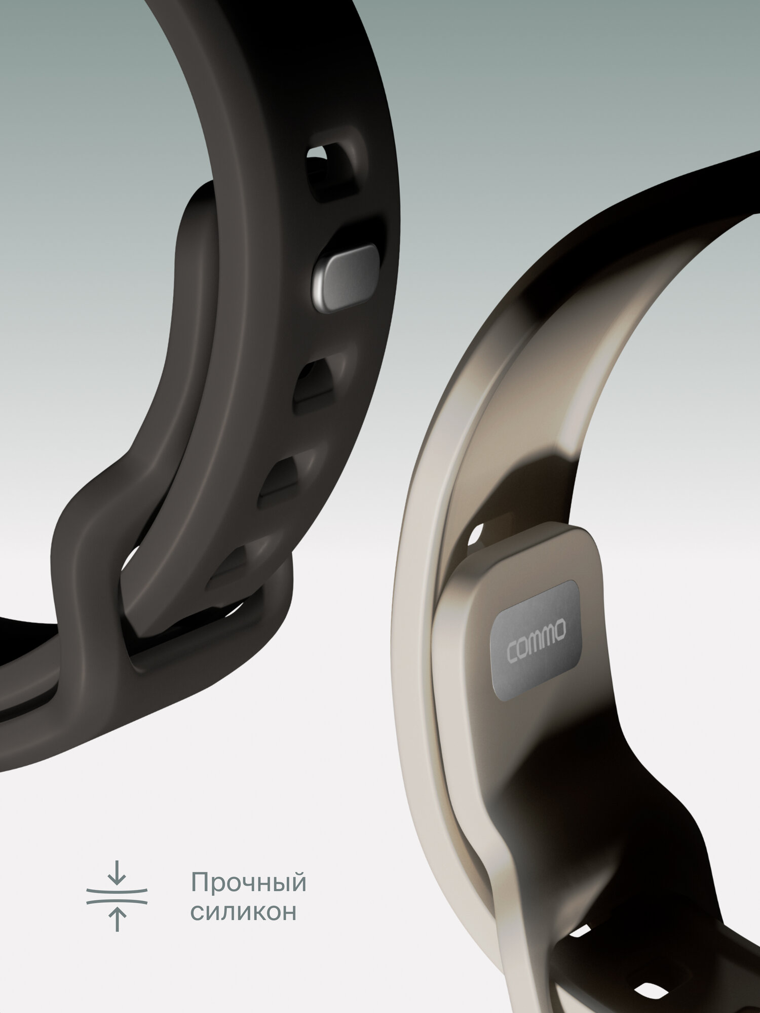 Cиликоновый ремешок Commo Flex Band, совместимый с Apple Watch, 38/40/41/42mm, Графитовый — фото 1