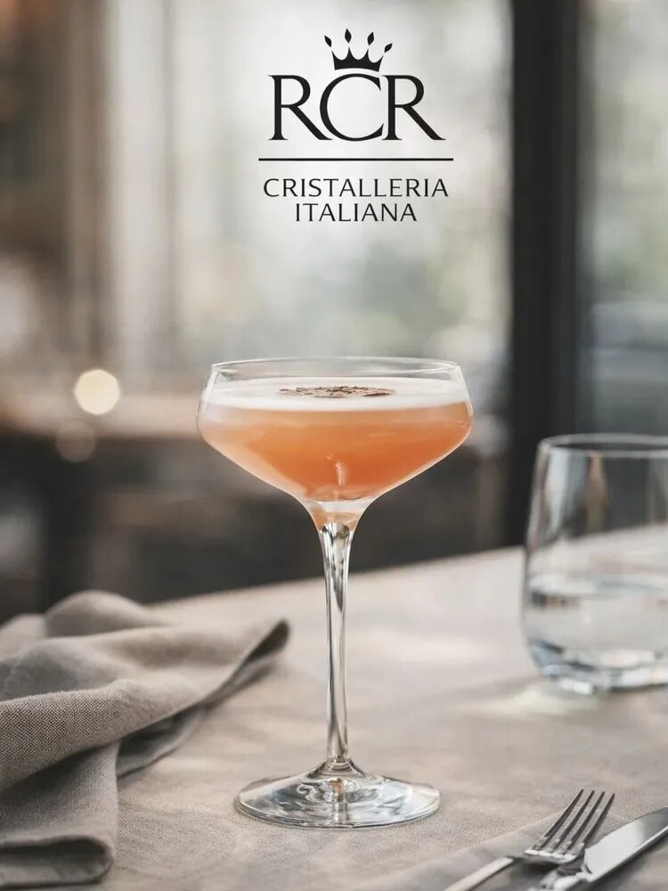 Бокалы для коктейлей, подарочный набор RCR Luxion "Aria" 2 шт, 330 мл. Хрустальное стекло.