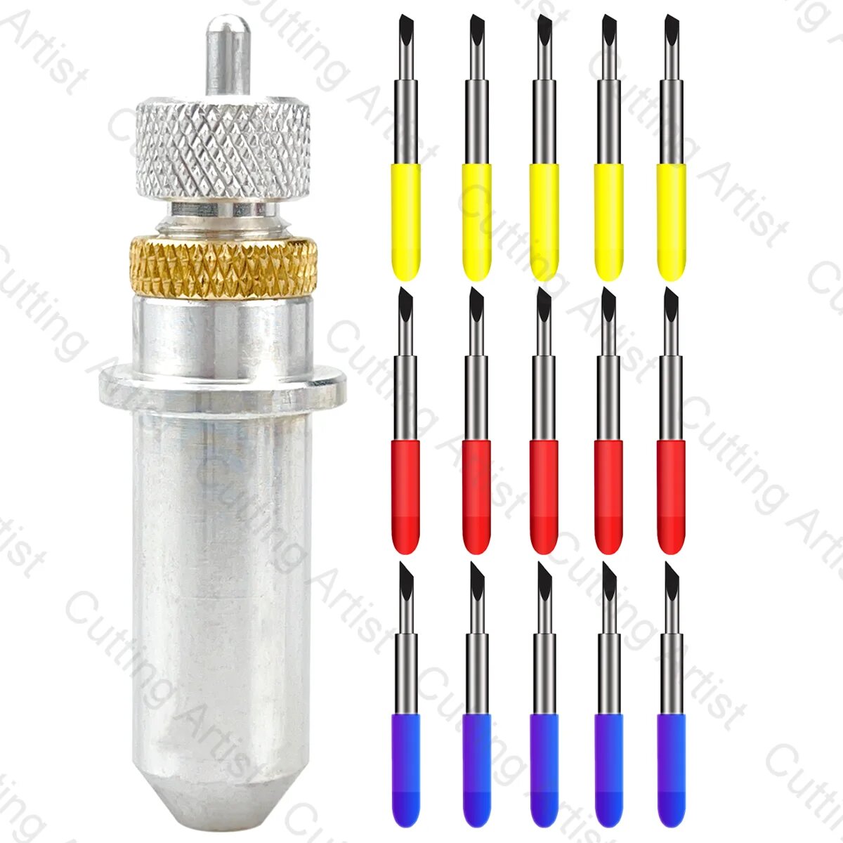 15 лезвий 30, 45, 60 градусов и 1 держатель для плоттера Gcc Jaguar