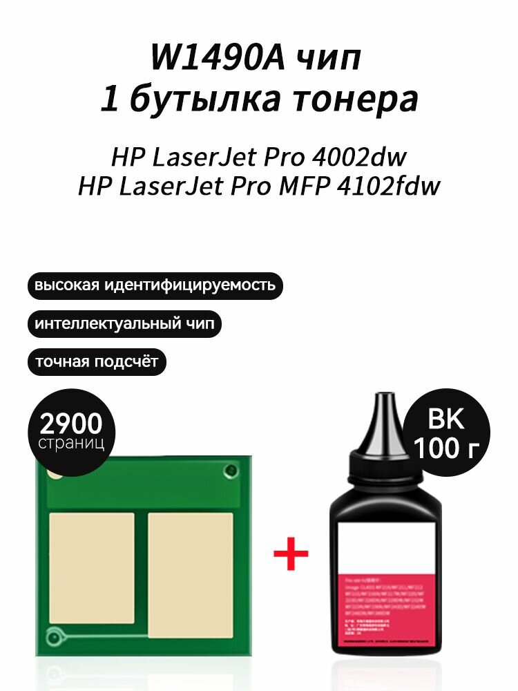 W1490A (HP149A) тонер 100гр + чип для HP LaserJet Pro 4002dw MFP 4102fdw