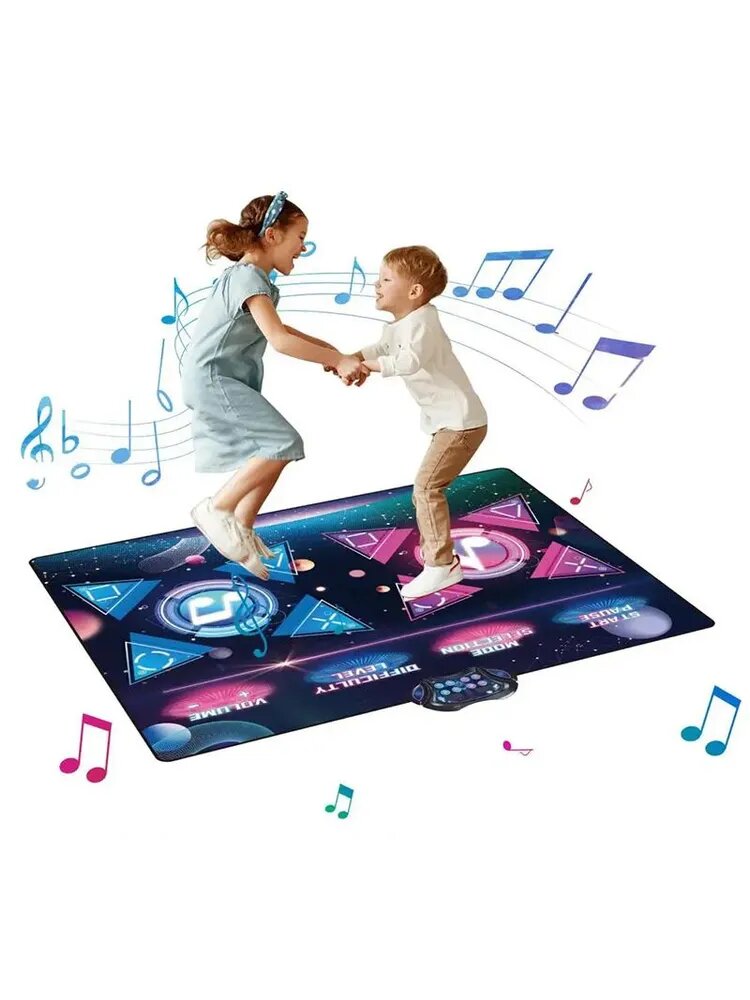 Музыкальный коврик для танцев для двоих детей, интерактивный танцевальный коврик