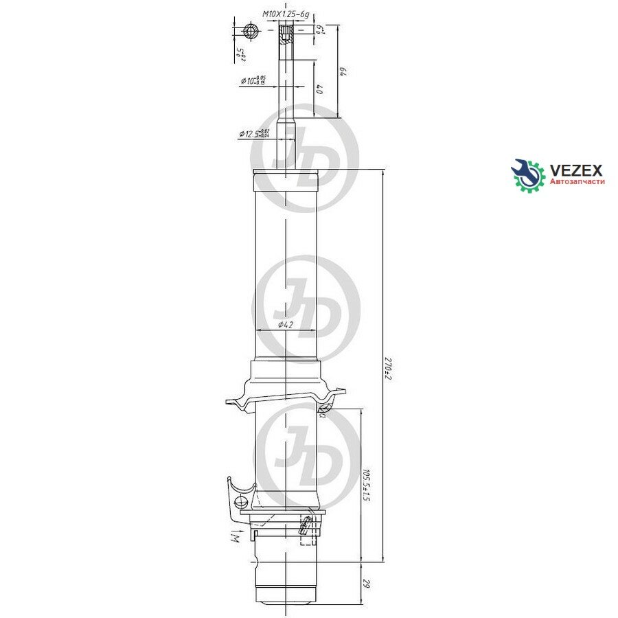 JUST DRIVE JAA0139 Амортизатор газомасляный передний левый /341139/