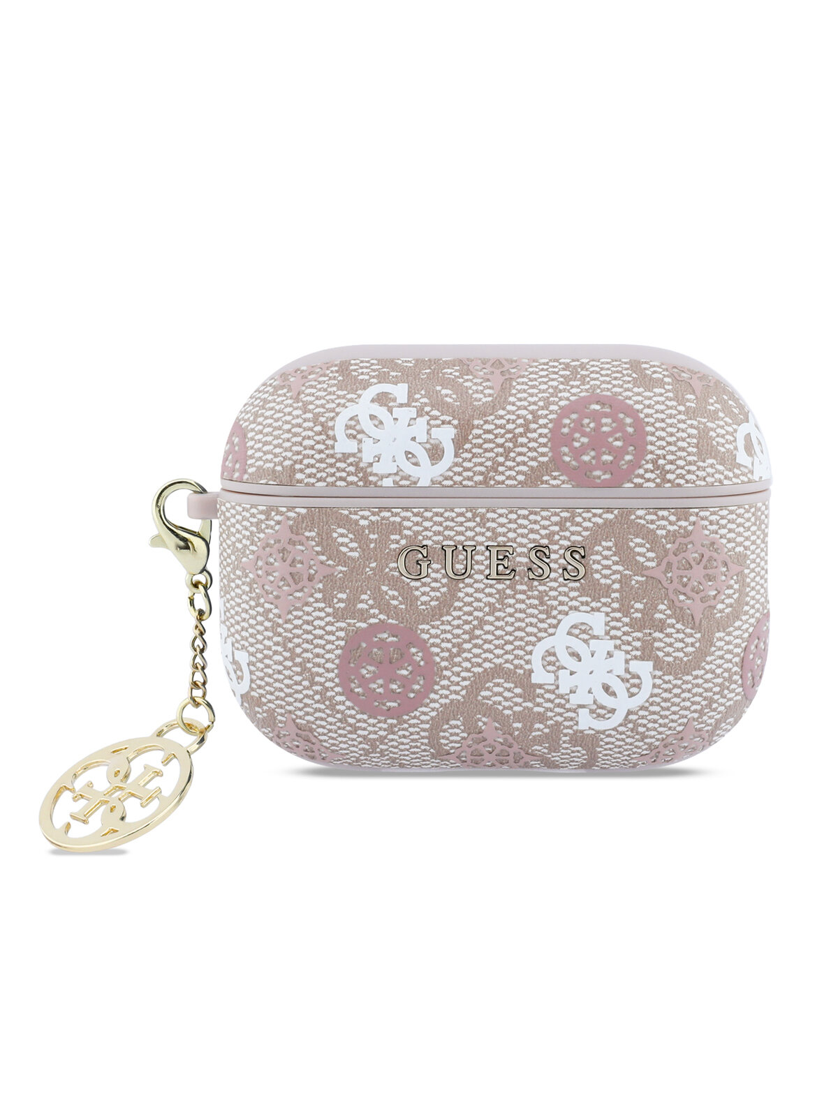 Чехол Guess для Airpods Pro 3, из экокожи PU leather, с подвеской, черный