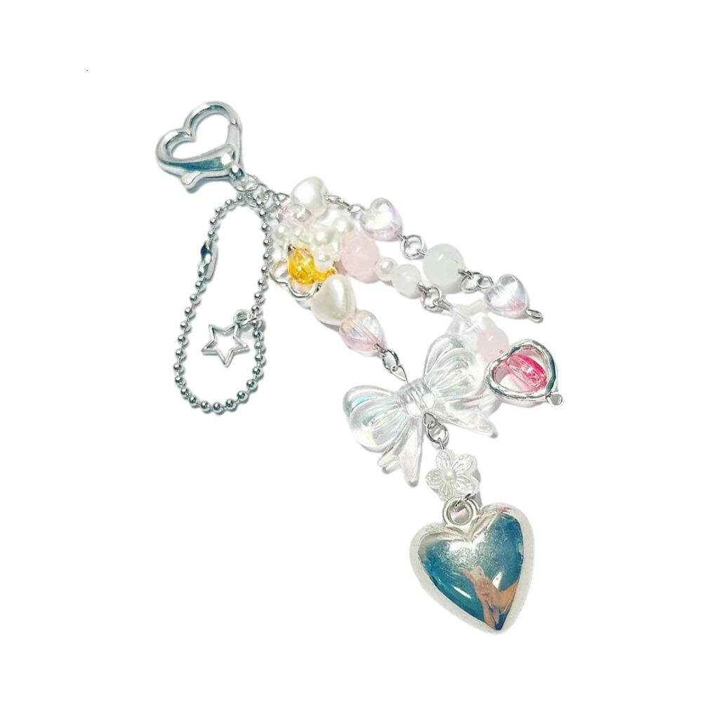 Серебристый ключник в виде сердца, брелок для ключей