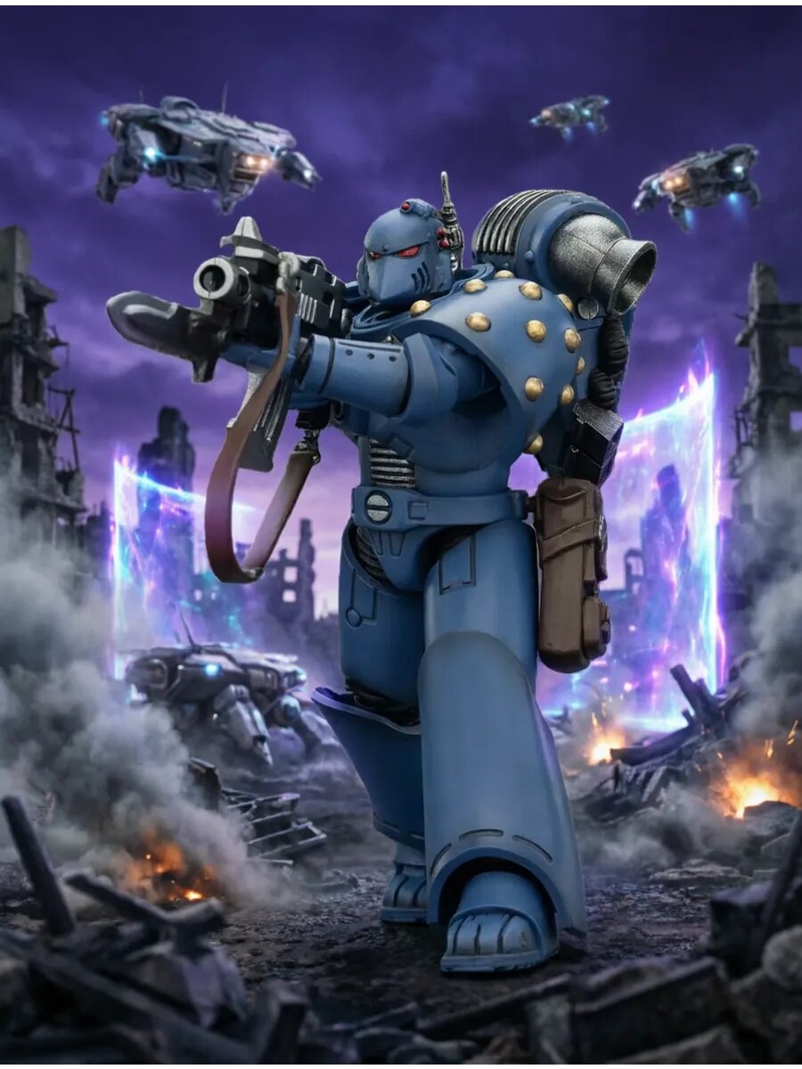 Фигурка JOYTOY Warhammer 30K Ultramarines MKVI Tactical Legionary.