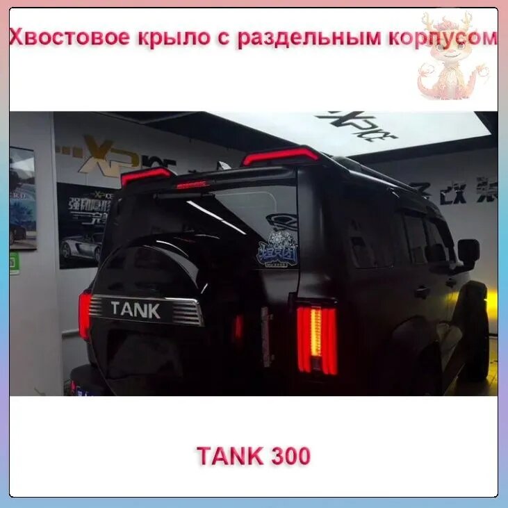 Спойлер автомобиля TANK 300, 2 шт. задний, цвет черный, карбон, для тюнинга