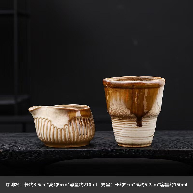 Чашка для латте-арта, молочник, керамическая чашка для соуса в винтажном стиле, мини-молочник, кувшин для меда, кувшин для сока.