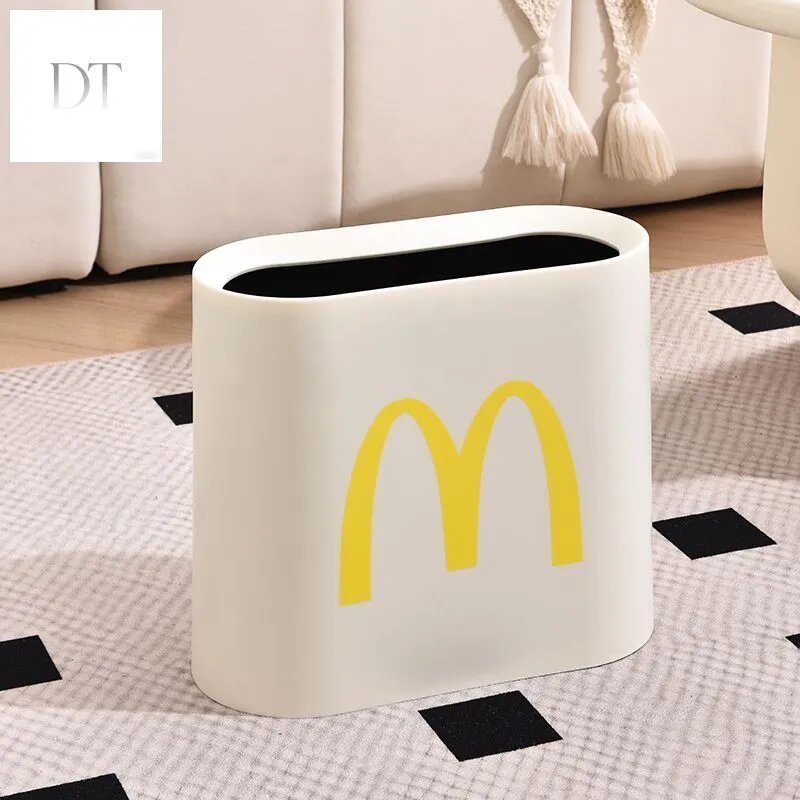 Мусорное ведро McDonald's, 10 л, 1 шт, пластиковое, овальное, белое