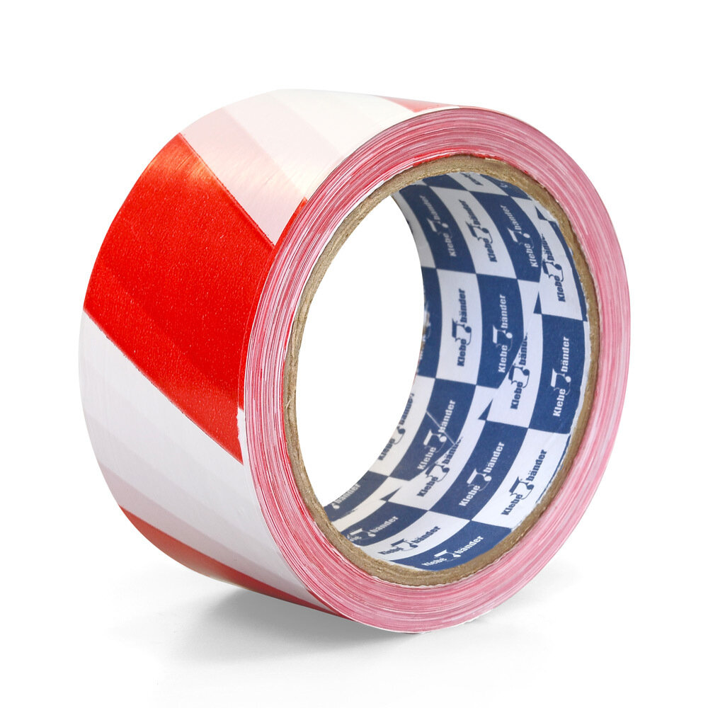 Лента сигнальная Klebebander оградительная, красно-белая, ширина 50 мм, длина 200 м 520 "Klebebender"
