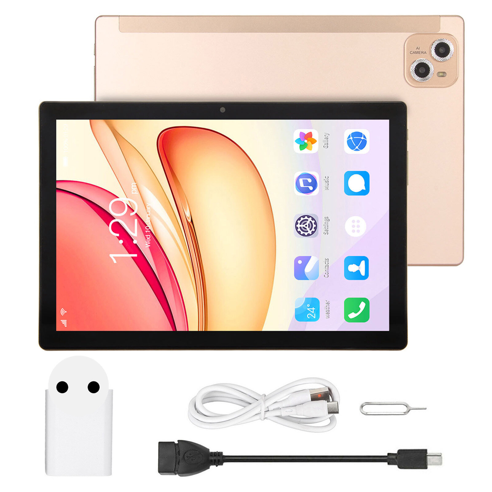 10,1дюймовый планшет Android 10: 6 ГБ ОЗУ, 128 ГБ, 8ядерный CPU, 5G WiFi, поддержка 4G, 8 Мп фронтал