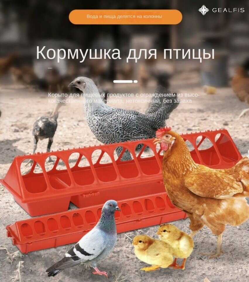 Кормушка для цыплят с защитой от рассыпания - многоячеечный лоток для кур, уток, гусей и голубей . Для фермерских хозяйств и домашнего птицеводства