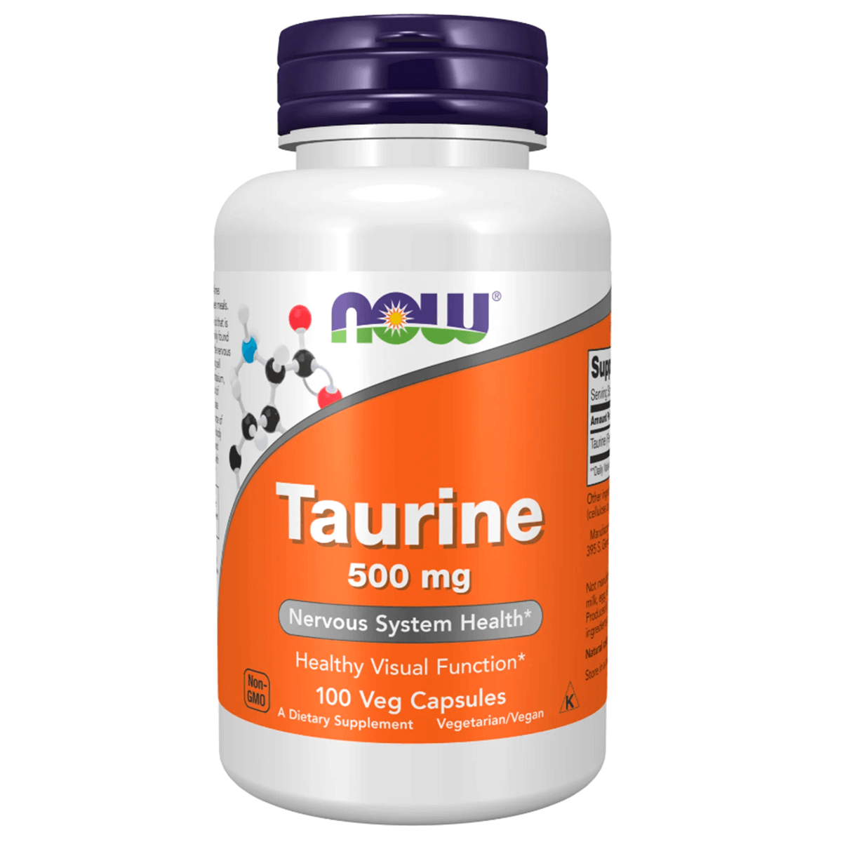 Таурин, 500 мг, 100 капсул, NOW
