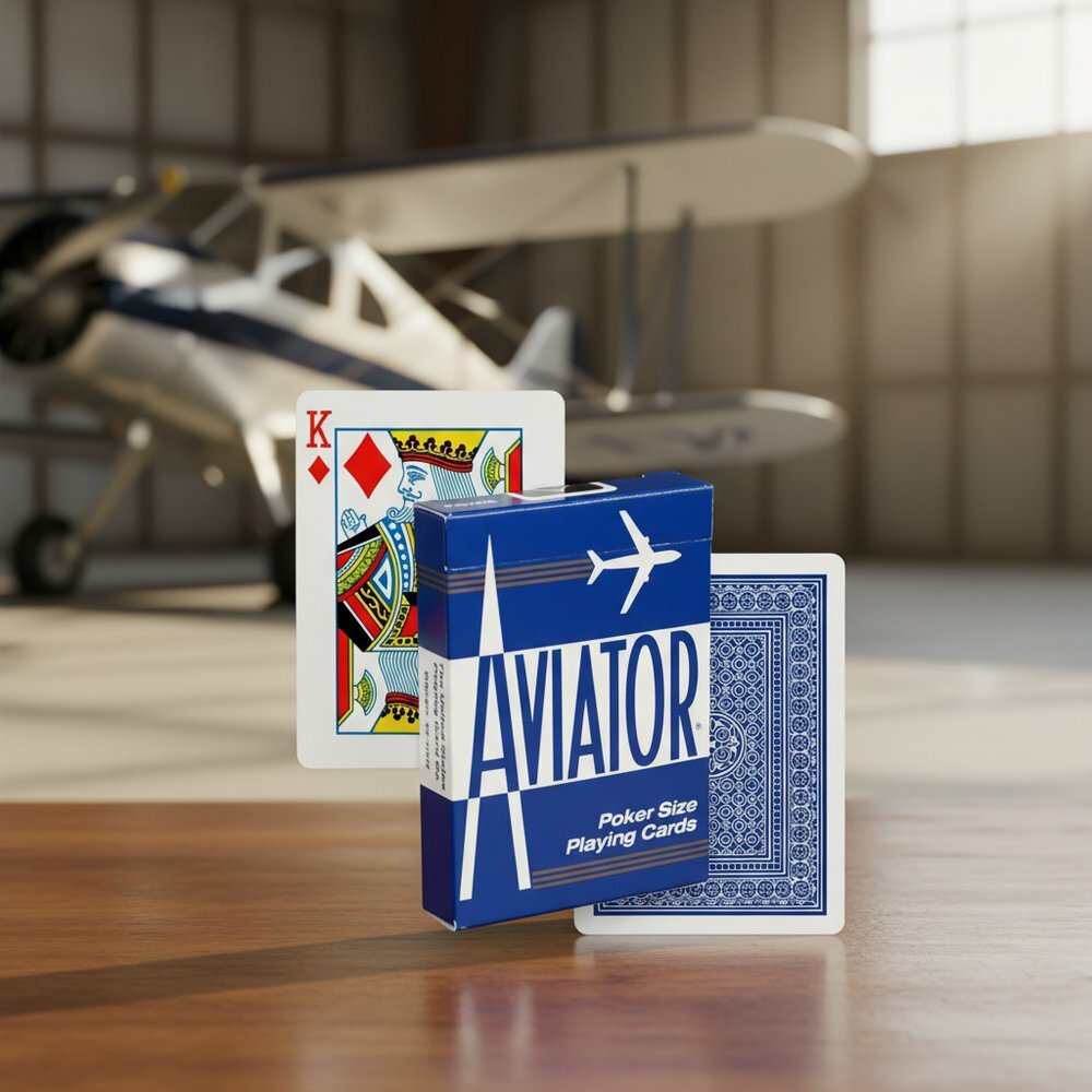 Карты игральные "Aviator Standard Index blue" 62266 Aviator, Америка