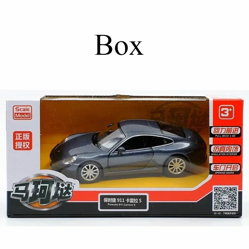 1:36 Porsche 911 Carrera S Sports Car Alloy Classic Car Model Toy, Коллекционная модель машины для взрослых, Игрушечный автомобиль с звуковыми и световыми эффектами для детей