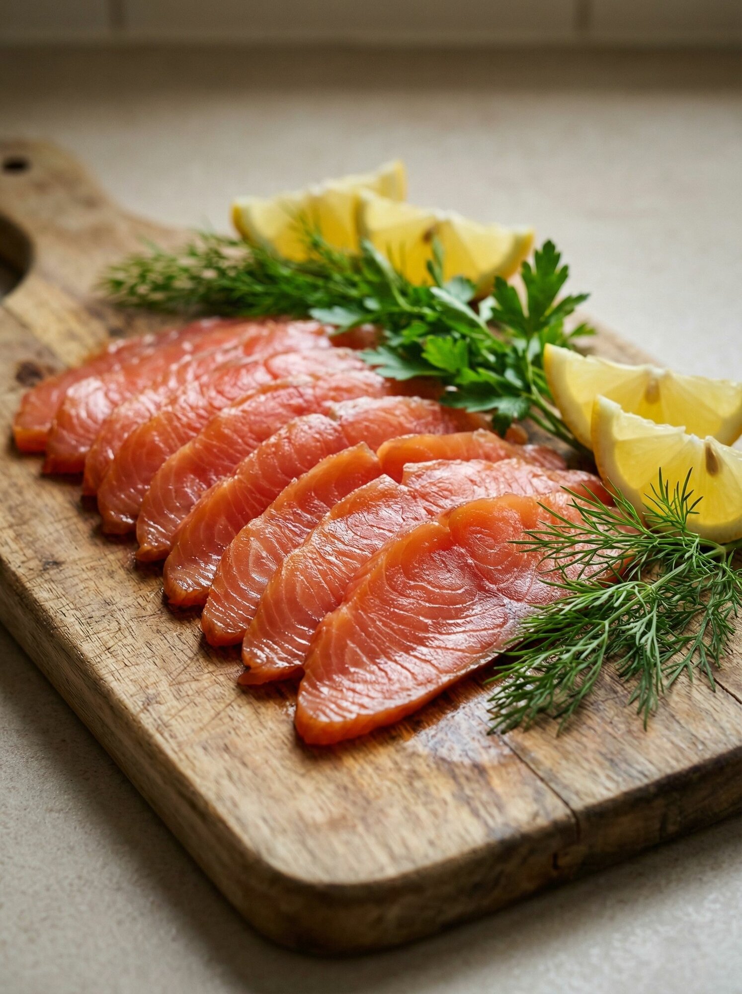 Форель радужная ломтики холодного копчения охлаждённая, 120 гр