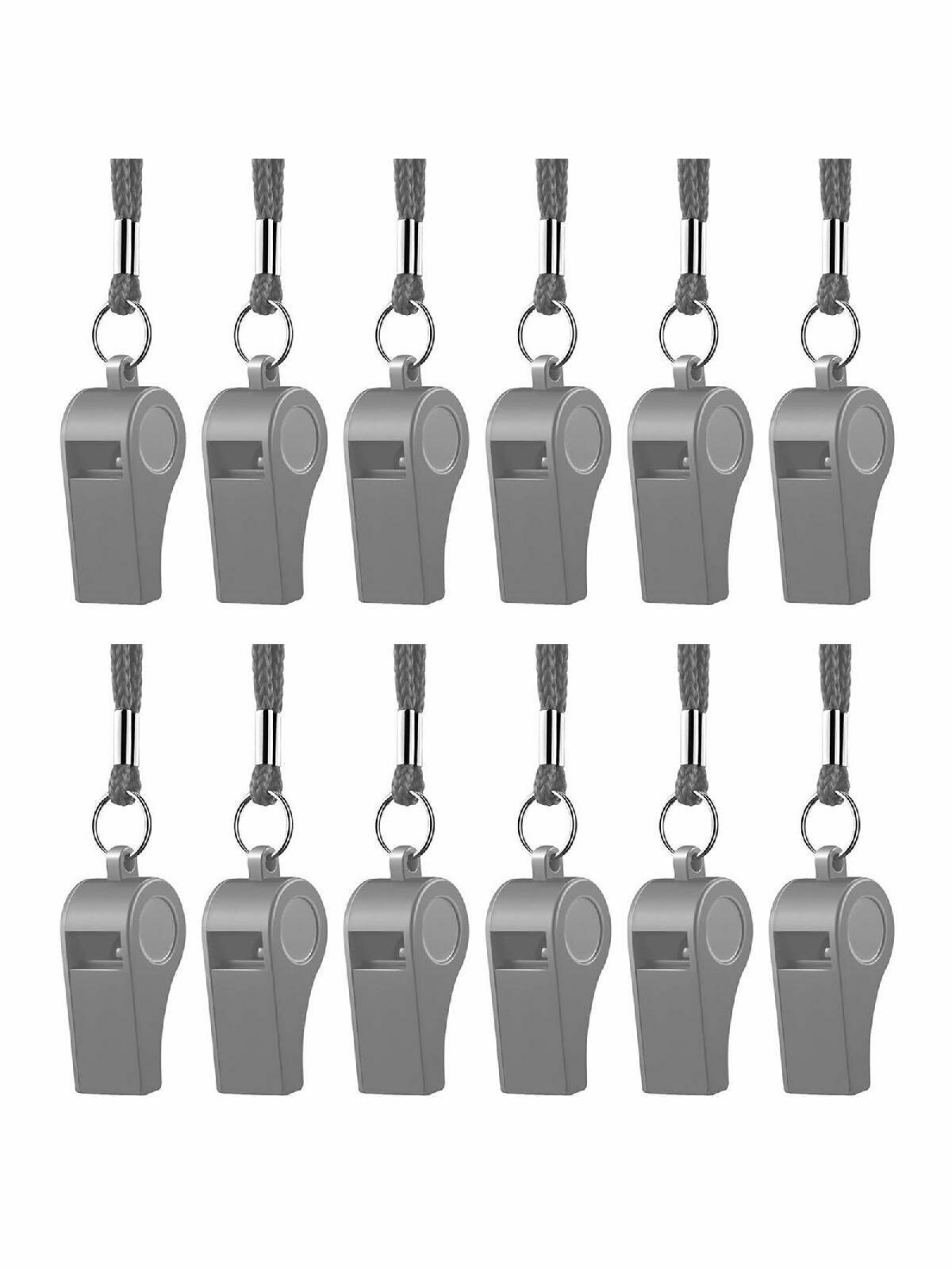 12шт Спортивный Свисток с Ремешком для Судей, Учителей, Официальных Лиц, Полиции