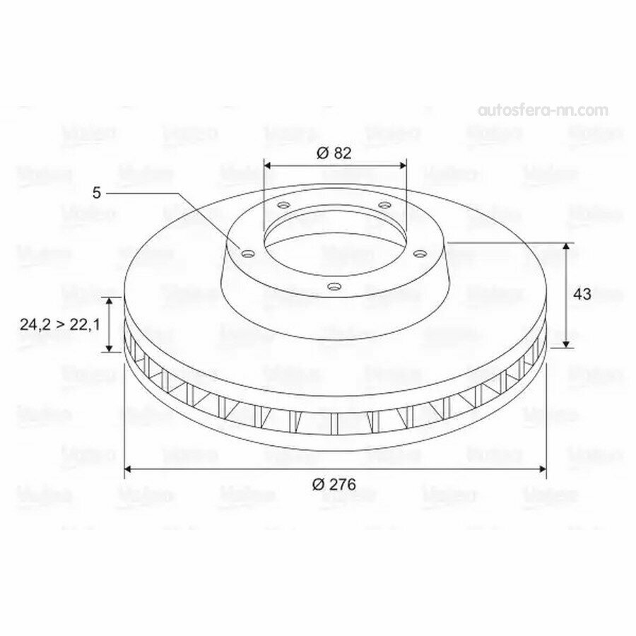 VALEO 186709 Диск тормозной