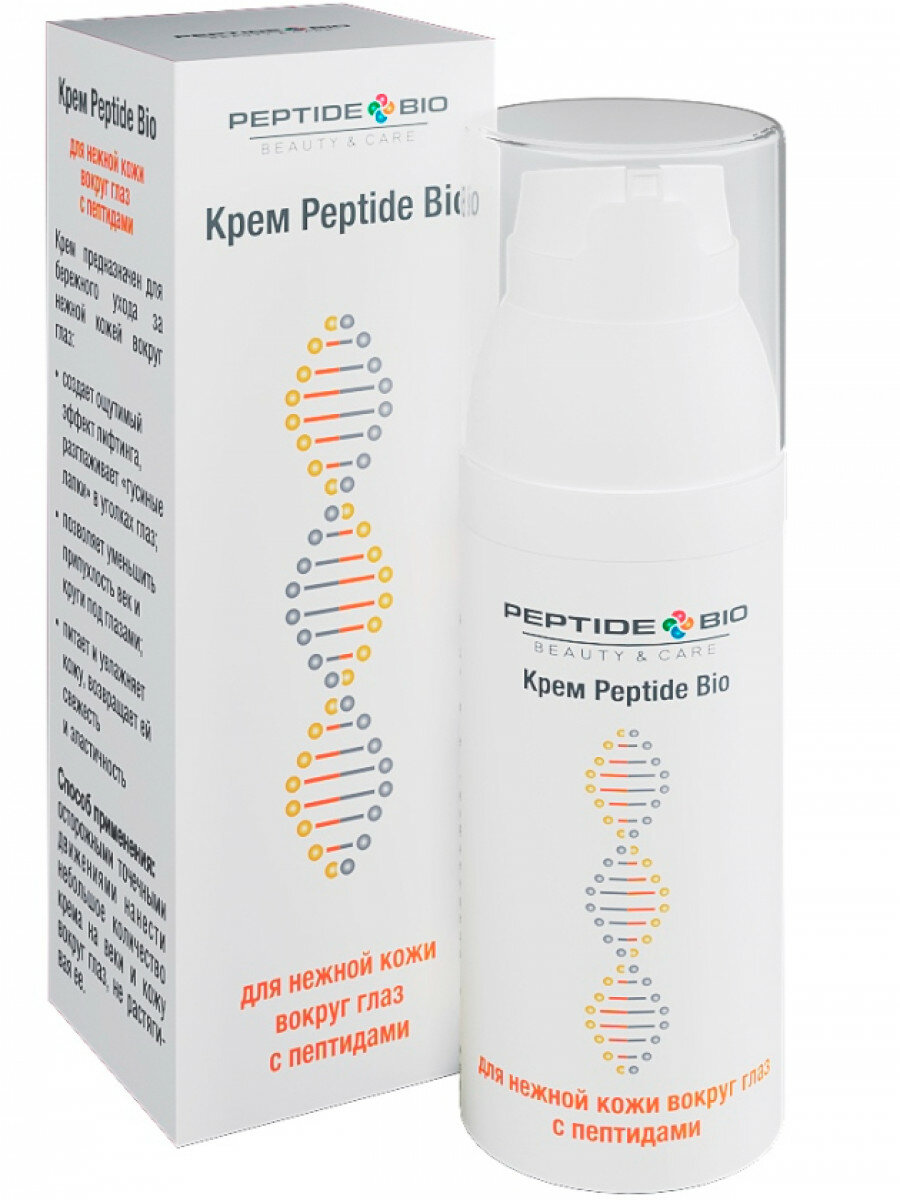 Уход за телом PeptideBio Крем для кожи вокруг глаз с пептидами 30 мл, Разглаживание кожи, коррекция тона, лифтинг-эффект