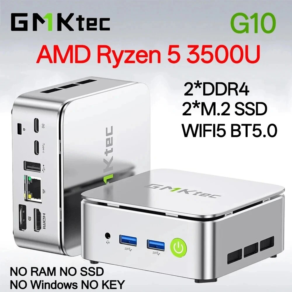 GMKtec Мини-ПК для офиса и игр G10 3500U, ЕС