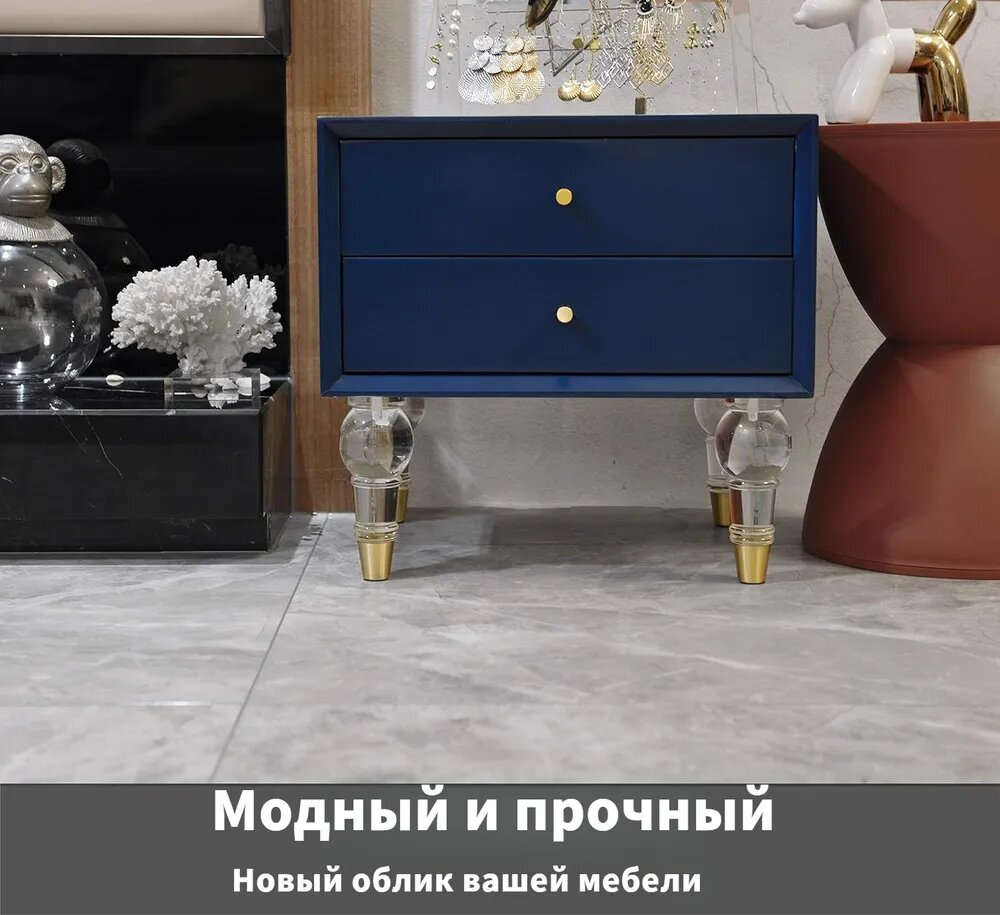 Прозрачные акриловые ножки для мебели с золотистыми деталями для диванов и кресел — фото 1