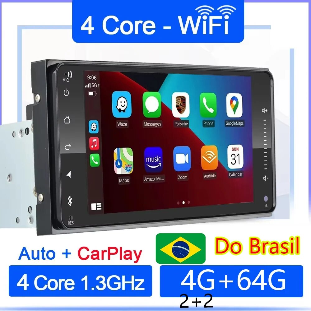 2-DIN Android 14 Универсальная автомобильная мультимедийная магнитола с CarPlay, 2DIN стереосистема для Toyota VIOS, CROWN, CAMRY, HIACE, PREVIA, COROLLA, RAV4