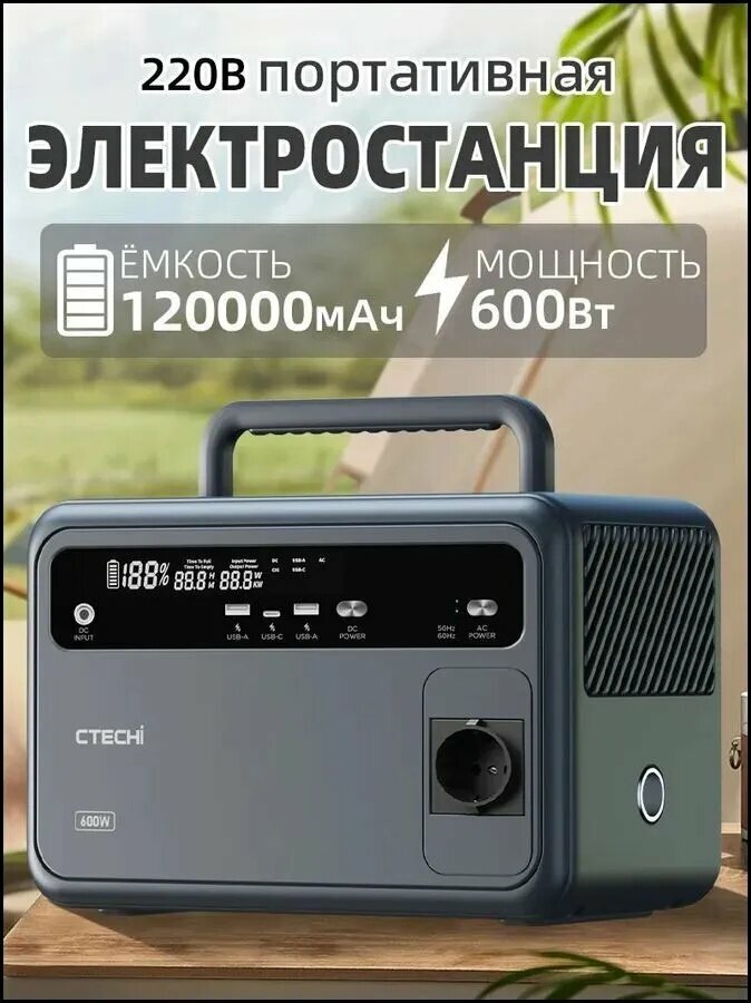 Эксклюзивная мобильная электростанция 600Вт 120000мАч 384Втч