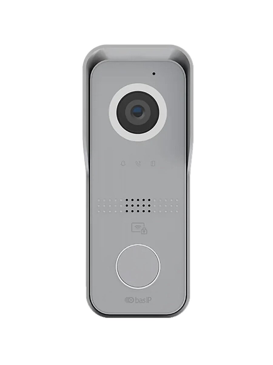 Вызывная панель на дверь BAS-IP AV-06M, с камерой, угол обзора 110°, серебристая, пластик