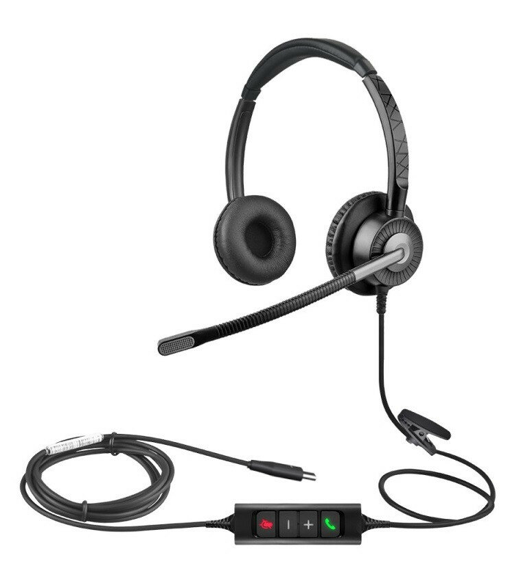 JazzTel Note BNC USB-A Lite проводная гарнитура c двумя динамиками для call-центра