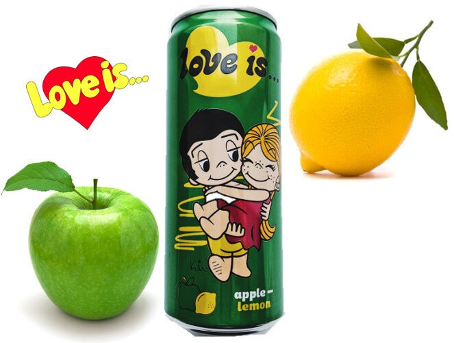 Газированный напиток Love is Apple-Lemon (Яблоко-Лимон), 330 мл х 1 шт.