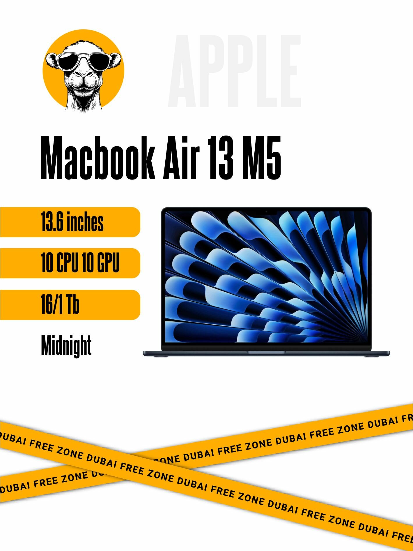 Ноутбук Apple Macbook Air 13 M5 16/1Tb (10 CPU/10 GPU) Midnight