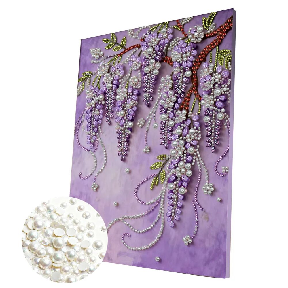 DIY-картина из бисера Violet CX356 30x40 см с рамкой цветы и растения