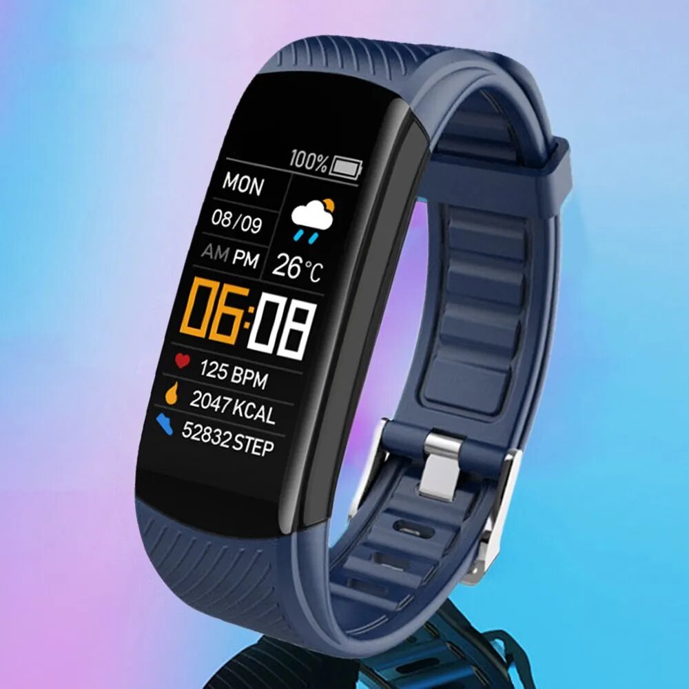 Смарт-часы C5S для мониторинга здоровья, тёмно-синий, с GPS и Bluetooth — фото 1